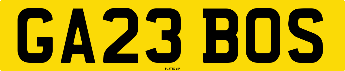 GA23 BOS Current Number Plate For Sale | Buy Now | Plates VIP