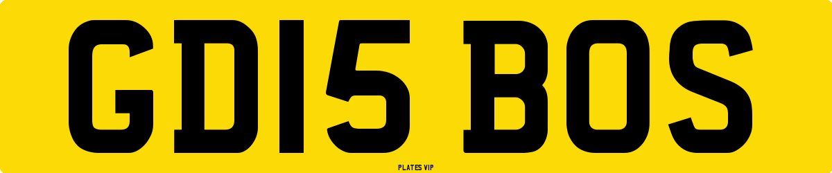 GD15 BOS Current Number Plate For Sale | Buy Now | Plates VIP