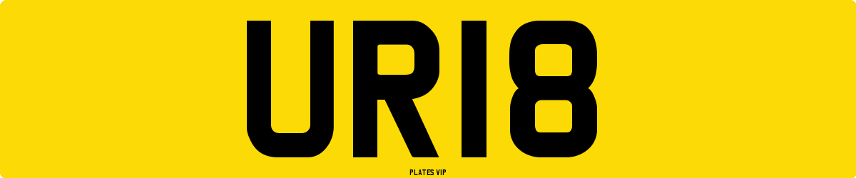 U R 18 Dateless Number Plate For Sale | Buy Now | Plates VIP