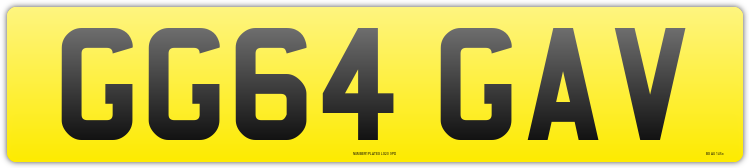 GG64 GAV Current Number Plate For Sale | Buy Now | Plates VIP