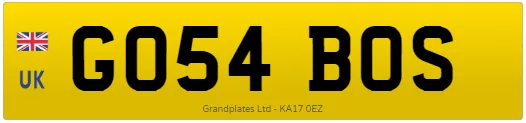 GO54 BOS Current Number Plate For Sale | Buy Now | Plates VIP