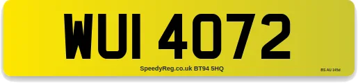 WUI 4072 Dateless Number Plate For Sale | Buy Now | Plates VIP